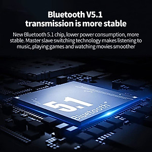 lemtlmt Ear Buds Wireless Bluetooth Earbuds,LED Display Charging Case,Four Speakers Heavy Bass Noise Cancelling HiFi Stereo Sound with Mic in-Ear Earphones for iPhone&Android