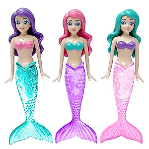 BANZAI 3 Piece Sparkle Mermaid Dive Toys - Glittery Sparkle Tails