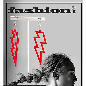 Retro Halloween Lightning Bolt Earrings 80s Neon Earrings Accessories for Women Acrylic Funky Earrings for 80's Party Favor