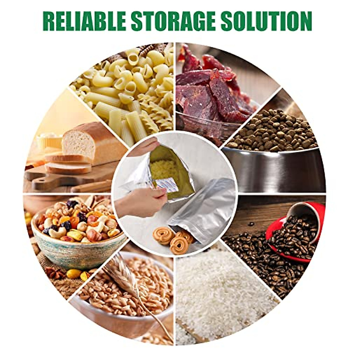 5 Gallon Mylar Bags for Food Storage,10.5 Mil Mylar Bags with Oxygen Absorbers 2000cc-25 Mylar Bags 5 Gallon & 1 Gallon,Stand-Up Zipper Resealable Bags & Heat Sealable Food Storage Bags + Labels