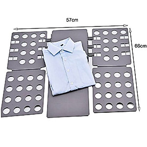 QEESTARS Adjustable Clothes Folding Board, Adults Dress Pants Towels T-Shirt Folder Board,Fast and Easy Laundry Folder Organizer,Grey