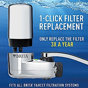 Brita Water Filter for Sink, Faucet Mount Water Filtration System for Tap Water, Reduces 99% of Lead, Chrome