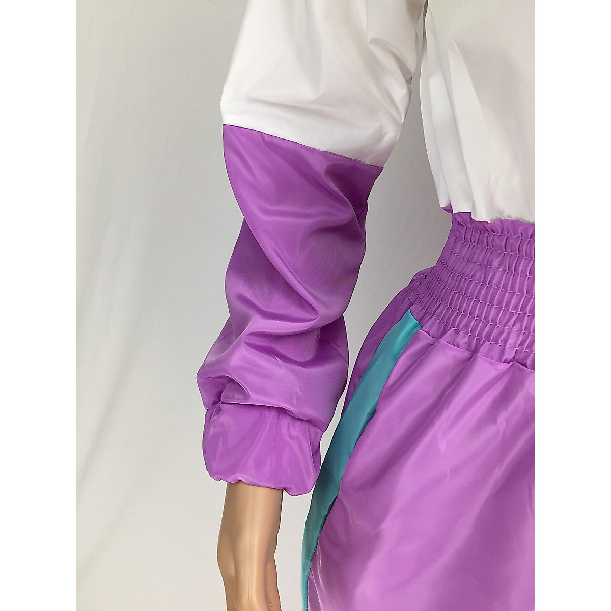 VOIKERDR Women Colorblock One Piece Outfits Set High Waist Pants Long Sleeve Zipper Front Windbreaker Jumpsuit Purple L