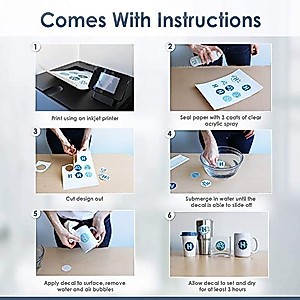 Hayes Paper Co. Waterslide Decal Paper Inkjet WHITE - Decal Paper for Inkjet Printer - A4 Water Transfer Paper, 20 Sheets (8.25 x 11.75")