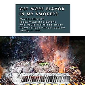 Smoke Tube - 12'' Smoke Tube for Pellet Grill 5 Hours of Billowing Smoke, Stainless Steel Pellet Smoker Tube for All Grill or Smoker, Hot or Cold Smoking