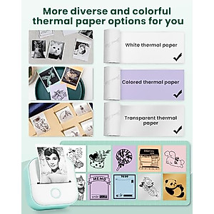 LabelCreate T02 Mini Sticker Thermal Printer, Portable Pocket Sticker Maker Machine, Mobile Phone Picture Printer Compatible with iOS & Android, for Pet Stickers, Kids Birthday, Children, Green