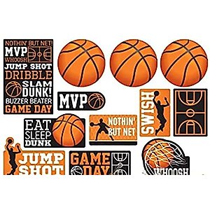 Basketball Value Pack Assorted Cutouts | 12 Pcs