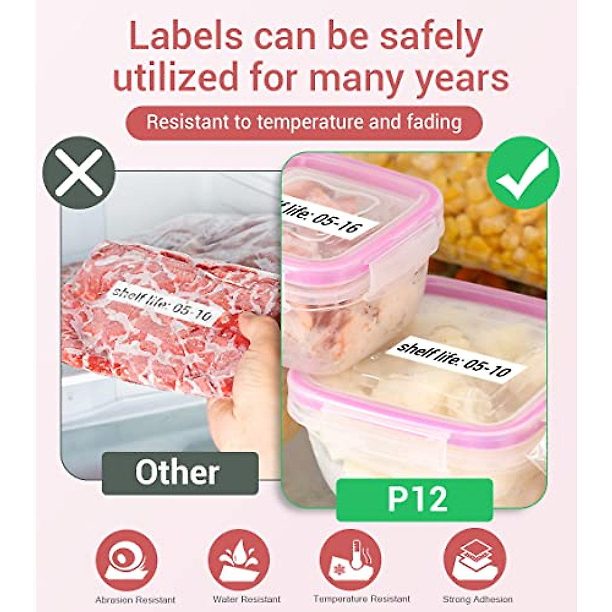 Phomemo Label Makers - Label Maker Machine with Tape P12, Bluetooth Label Maker for Home Organization, Mini Label Printer with Tape 12mm x 4m, Sticker Maker Support Color Printing and Font, with Label