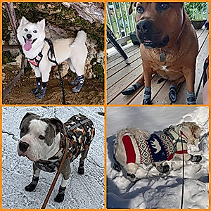 KOOLTAIL Anti Slip Dog Socks - Outdoor Dog Boots Waterproof Dog Shoes Paw Protector with Strap Traction Control for Hardwood Floors