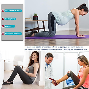 Cooque Yoga Socks Non Skid with Grips Barre Pilates Socks for Women Girls (Pink,Grey,Black,Wine red-01)