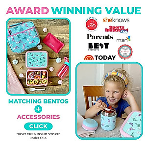 Kids Thermo for Hot Food Soup Lunch, Insulated Stainless Steel Wide Mouth Jar, Container for Toddler Girls Day-care Pre-School, Leakproof Easy Grip Thermal Vacuum Seal 10 oz 300 ML, Mermaid Cat Aqua