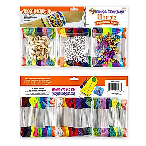 Choose Friendship, My Friendship Bracelet Maker Ultimate Expansion Pack, 120 Pre-cut Threads and 225 Beads, Makes 24-48 Bracelets