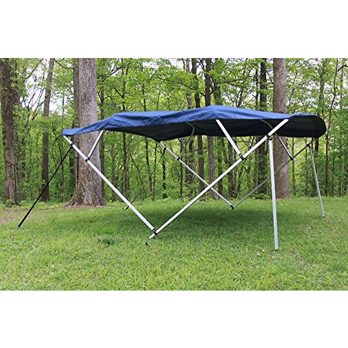 Vortex Direct Navy Blue Fabric Square Tube Frame 4 Box Bimini Top,10' Long, 97"-103" Wide, 54" Tall