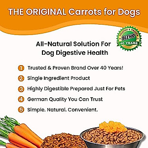 Olewo Original Carrots for Dogs – Fiber for Dogs Keep Poop Firm, Digestive Dog Food Topper, Skin & Coat Support, Dehydrated Whole Food Dog Multivitamin, Gut Health for Dogs, 2.2 lbs