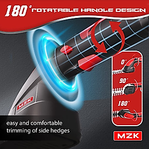 MZK 8'' Cordless Grass Shear, 20V Handed Electric Bush Trimmer, Hedge Trimmer, Portable Battery Operated Shrubber Trimmer(2AH Battery and Charger Included)