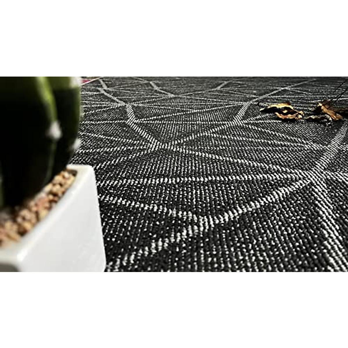 Furnish my Place Modern Indoor/Outdoor Commercial Black Rug, Modern Area Rug, Home Decor Mat, Commercial Rug for Living Room, Kids, Wedding, Made in USA -4' x 6' Rectangle