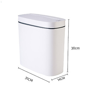 ALEEIK Motion Sensor Trash Can with Lid,3.7 Gallon Automatic Touchless Trash Can Slim Smart Plastic Narrow Trash Bin Wastebasket Rechargeable Waterproof Garbage Can, Gray