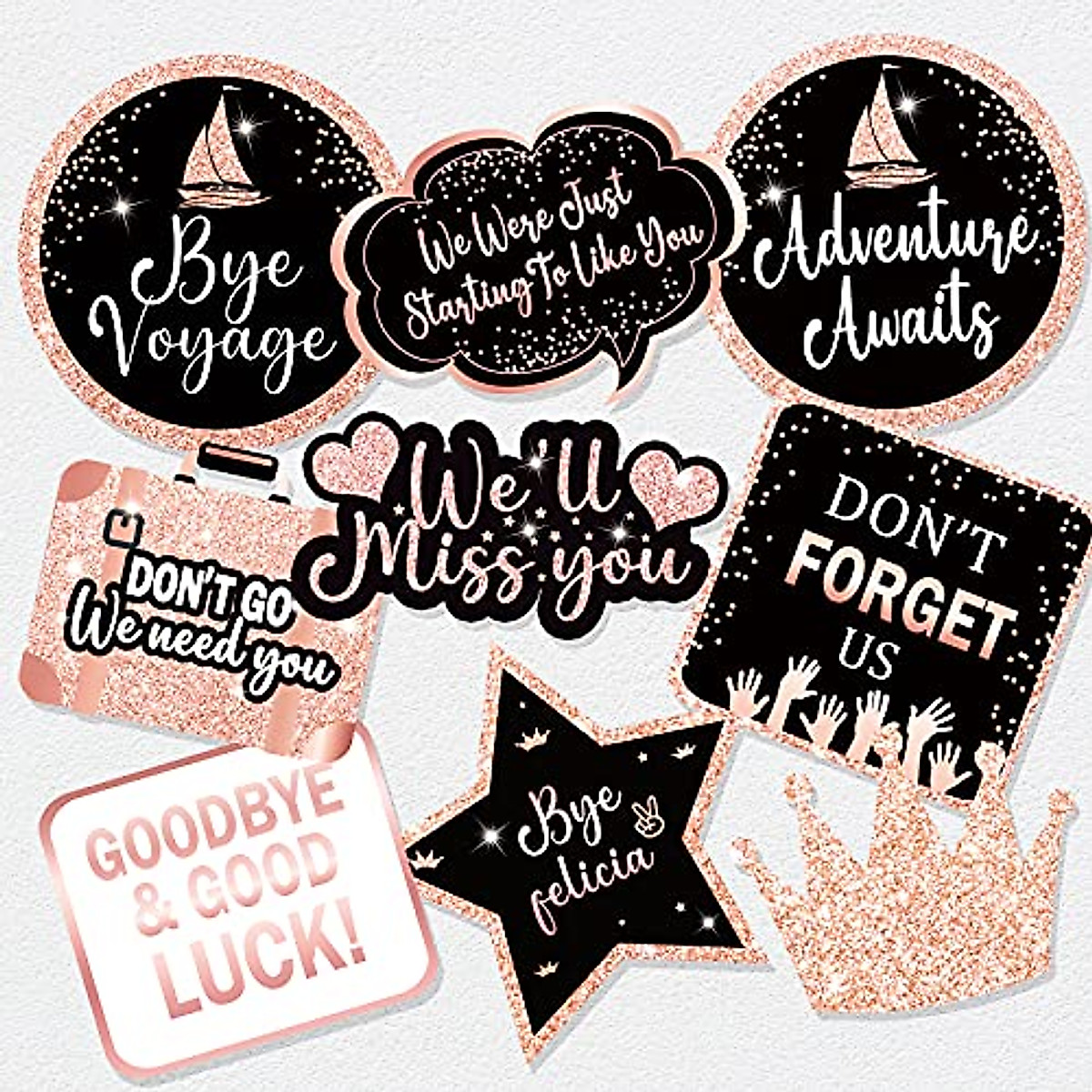 Rose Gold Farewell Party Kit - We Will Miss You Decorations