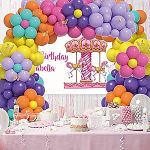 ZFUNBO Balloon Garland Arch Kit, 155pcs Birthday Party Balloons Garland For Magic House Themed Party Decor - Plum Clip, 3D Butterfly Stiker for Baby Shower Gender Reveal Birthday Party