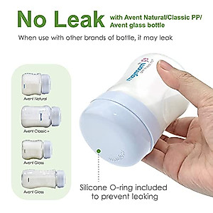 Maymom Solid Lids Aka Travel Caps w/Sealing Ring Compatible with Avent Bottle; Cap Replace Avent Natural Bottle Screw Ring n Sealing Disc; Fit Avent Anti-Colic Polypropylene, Glass Bottle, Avent PP