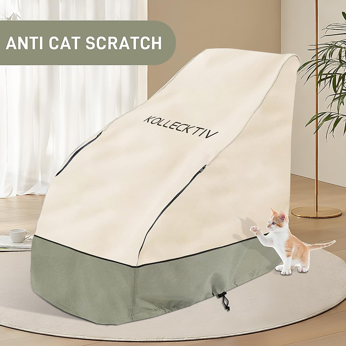 Kollecktiv Massage Chair Cover, Waterproof Dustproof Protector Cover for Full Body Massage Chair Recliner, Cover with Drawstring, Zero Gravity Recliner Massage Chair Protector Cover