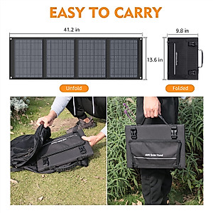 Enginstar Portable Power Station 120Wh, 100W Solar Generator with 110V AC Outlet, 40W Solar Panel, Foldable Solar Panel for Portable Power Station
