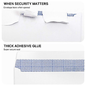 500#10 Double Window Security Business Mailing Envelopes - Perfect Size for Multiple Business Statements, Quickbooks Invoices, and Return Envelopes - Number 10 Size 4-1/8 x 9-1/2 - White - 24 LB