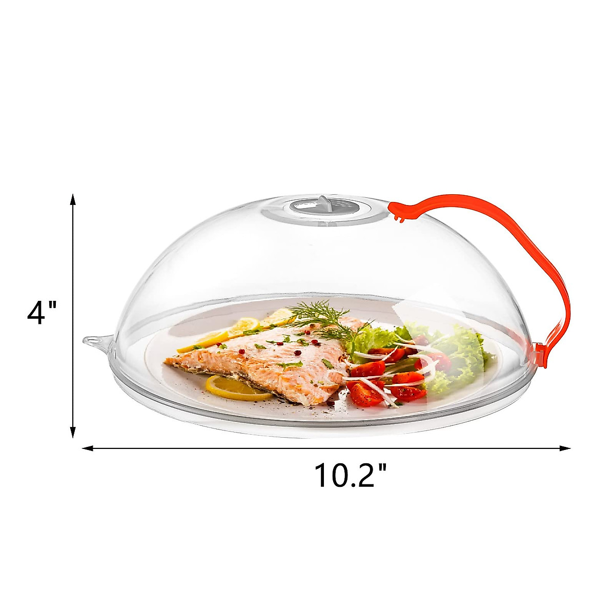ZEAYEA 4 Pack Microwave Cover for Food, Clear Microwave Splatter Cover with Handle, 10 Inch Dish Plate Cover with Adjustable Steam Vents Keep Microwave Oven Clean, BPA Free Anti-Splatter Guard Lid