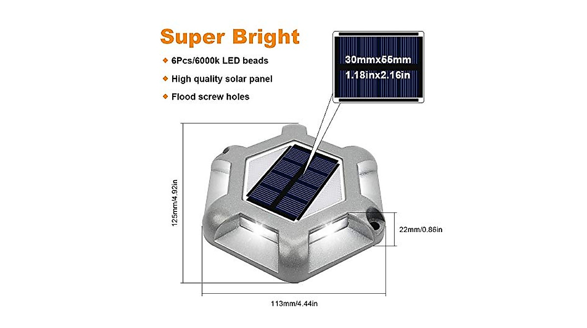 VOLISUN Solar Deck Lights - Waterproof LED 12-Pack