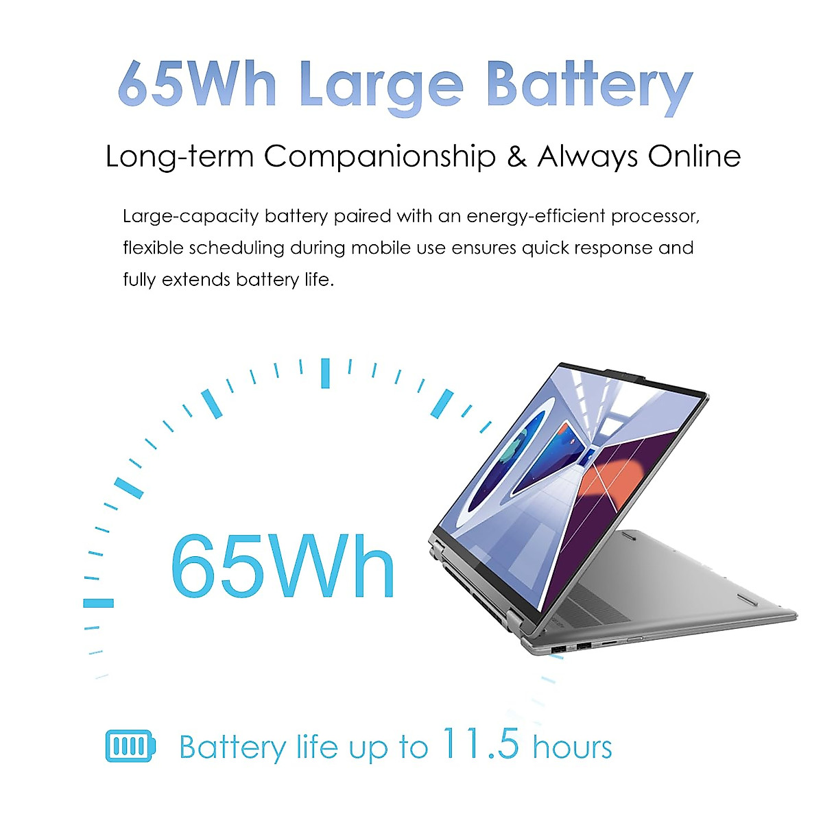 Lenovo - Yoga 7 16" WUXGA 2 in 1 Touch Screen Laptop - AMD Ryzen 5 7535U(Beats i7 1255U) Backlit KB Fingerprint Reader Arctic Grey Win11W/Stylus Pen (8 GB RAM | 512 GB SSD)