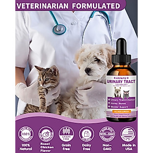 Cat & Dog Urinary Tract Infection Treatment | 60ML Support Bladder, Kidney & Incontinence | Cranberry Supplement for Cats & Dogs | Dog UTI | Cat UTI | Cat & Dog Kidney Support | Chicken Flavor