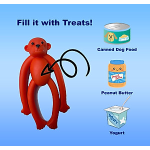 SHAGGYTAILVILLAGE Puppy Chew Toys 2-Pack for Small/Medium Dogs, Puppy Teething Toys, Rubber Monkey Dog Toys for Teething and Fetch