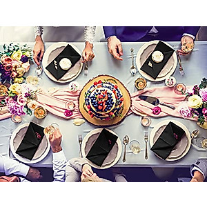 Utopia Home Black Cloth Napkins (12 Pack, 20x20 Inches), Ideal Dinner Napkins for Party, Wedding and Lunch/Dinner