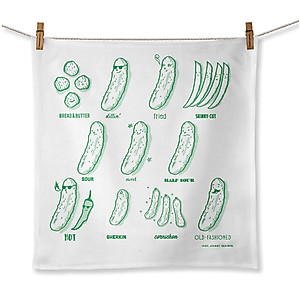 Funny Pickle Kitchen Tea Towel, Flour Sack Dishcloth, Kitchen Gift for Foodie, Food Lovers, Homestead Country Cottage