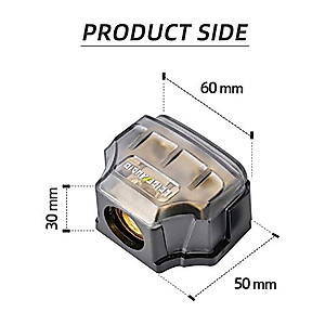 LEIGESAUDIO 0/2/4 Gauge in 0/2/4 Gauge Out Copper Power Distribution Block for Car Audio Splitter(1 in 2 Out)