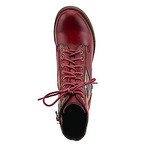 Spring Step Flexus Marty Boots for Women - Ladies Boots with Cozy Flannel Textile Lining - Women's Ankle Boots with Zipper Closure - Red EU 41 / US 9.5-10