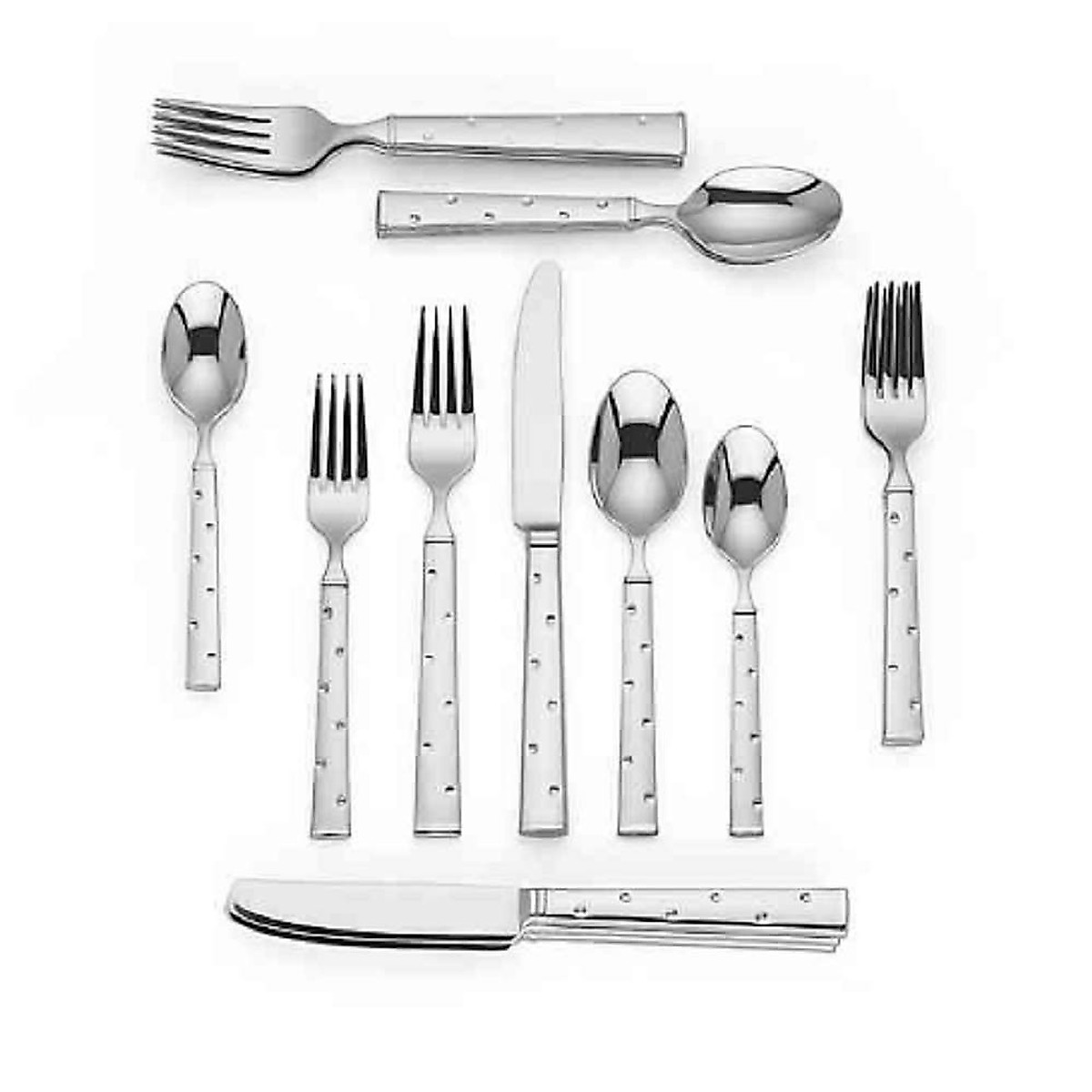 Kate Spade New York Larabee Dot 20-Piece Flatware Set, 4.30 LB, Metallic