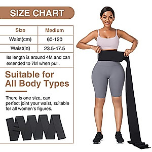 FeelinGirl Waist Trainer for Women Snatch Bandage Tummy Wrap Plus Size Workout Waist Trimmer for Gym Sport Bandage Wrap