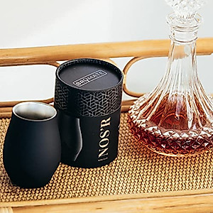 BrüMate NOS'R, Double-Wall Stainless Steel Whiskey Nosing Glass - 7 Oz (Walnut)