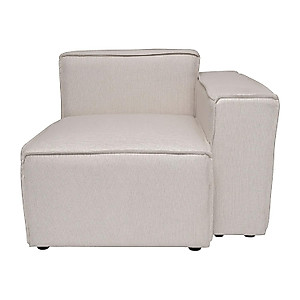 Flash Furniture Bridgetown Fabric Right Chair Module for Sectional Sofa, Customizable Modular Couch Right Seat with Arm Rest, Cream