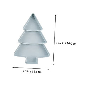 NOLITOY 4 Pcs Christmas Tree Afternoon Tea Dessert Plates Christmas Serving Tray Christmas Accessory Compartment Serving Plate Holiday Snack Sushi Plates Ceramics Cookie Plastic