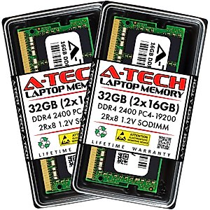 A-Tech 32GB Kit (2x16GB) RAM for Dell Latitude 7490, 5590, 5495, 5490, 5290, 3590, 3490 Laptop | DDR4 2400 MHz SODIMM PC4-19200 Memory Upgrade