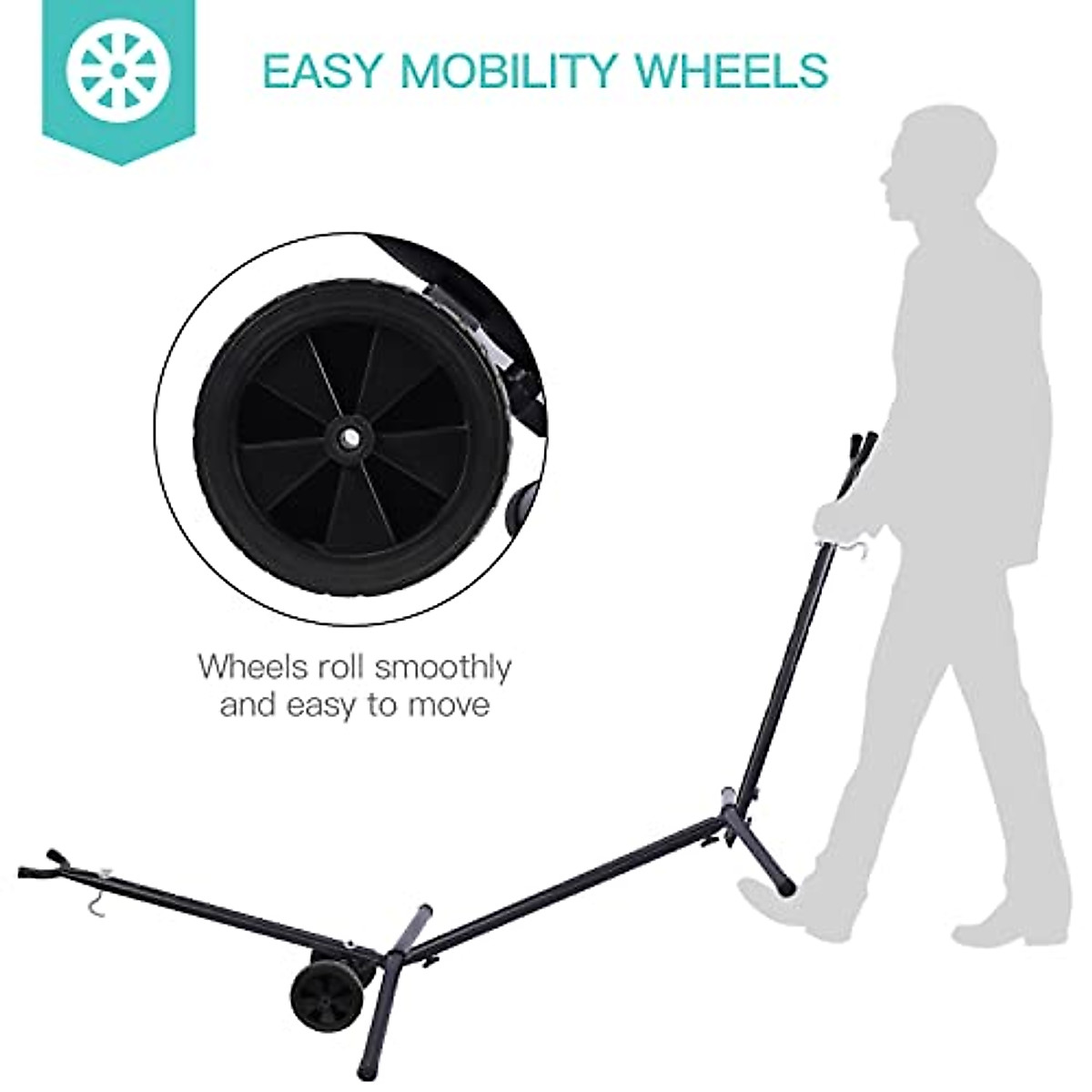 Wilsall Portable Hammock with Stand Included Double Free Standing Amacas con Base para Patio Steel Camping Hamaca Heavy Duty