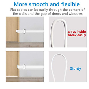 SIOCEN 10FT DC Power Extension Cable,5.5mm x 2.1mm Extension Cord,12v Extension Cord for Security Camera CCTV IP,Router,LED Strip,5V 9V 24V 12 Volt, Flat Male to Female Plug Supply Adapter Power Cord