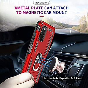 LeYi for Samsung Galaxy A03S Case, Galaxy A03S Phone Case with [2 Pack] Tempered Glass Screen Protector, [Military-Grade] Magnetic Ring Kickstand Phone Case for Samsung Galaxy A03S (6.5 Inch), Red