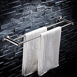 -Shelf Balcony Bathroom Towel Rail,Towel Rack Bathroom Towel Bar Double,Towel Rack,Bathroom Shelf,Sweat Towel Holder/40Cm
