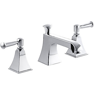 KOHLER 454-4S-CP Memoirs Stately Bathroom Sink Faucet with Lever Handles, Widespread, Polished Chrome