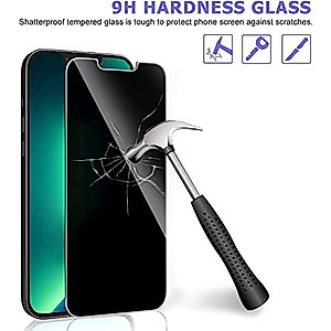 Ferilinso Designed for iPhone 13 Pro Privacy Screen Protector, 2 Pack 9H Anti Spy Tempered Glass with 2 Pack Camera Lens Protector, Case Friendly, Bubble Free, 5G 6.1 Inch, Easy Installation