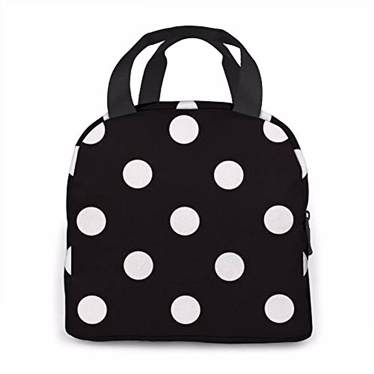 Kslai White and Black Polka Dot Lunch Bag Tote Bag Lunch Bag for Women Lunch Box Insulated Lunch Container