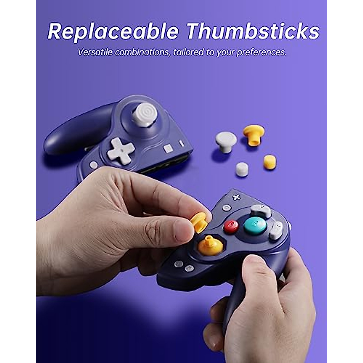 tenlox DOYOKY Joypad Controller for Switch/Switch OLED, Retro Gamecube Style Wireless Replacement, Switch Controllers with Replaceable Thumbsticks/Map Button/Turbo/6-Axis Gyro/Vibration